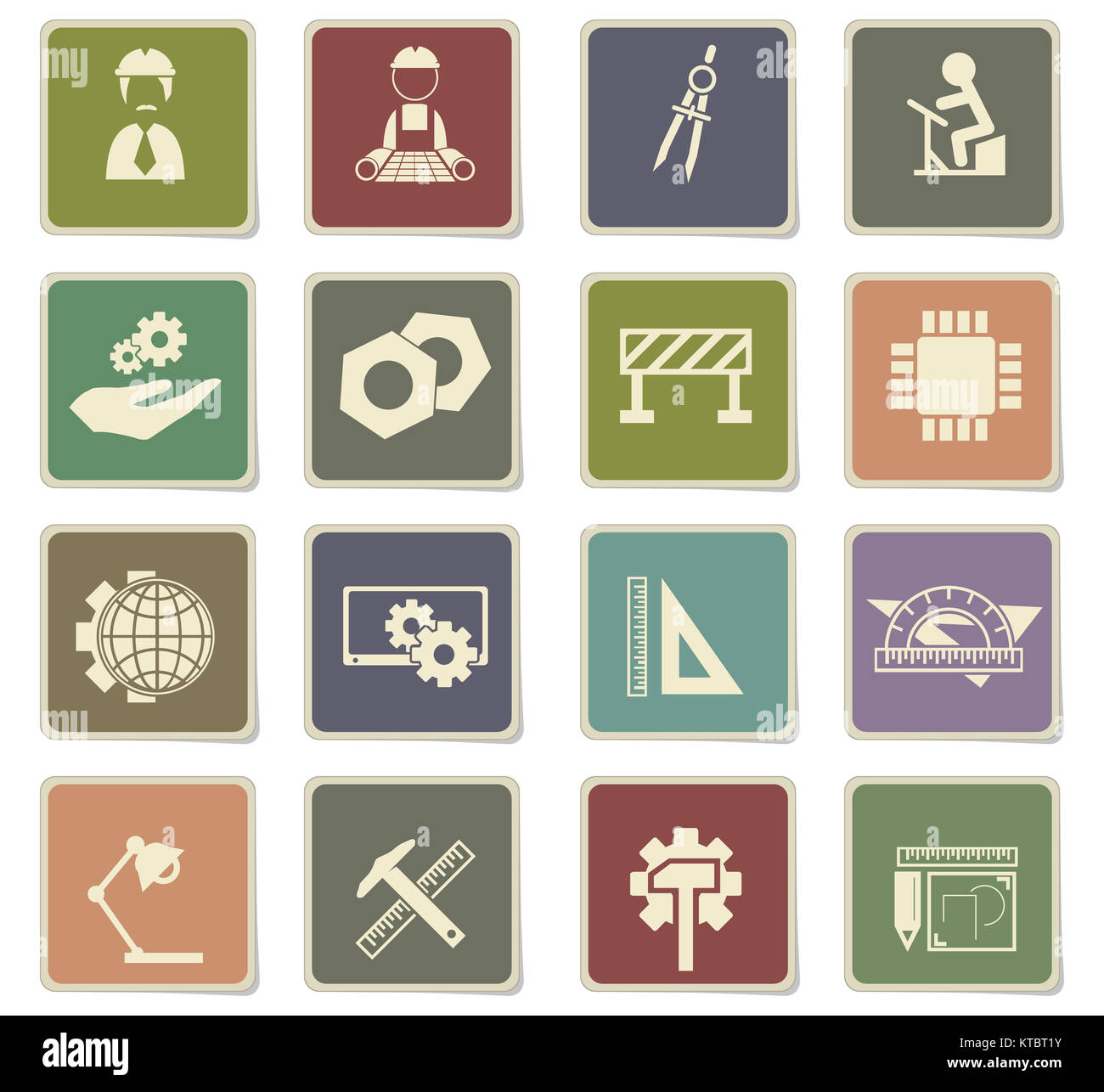 engineering icon set Stock Photo - Alamy