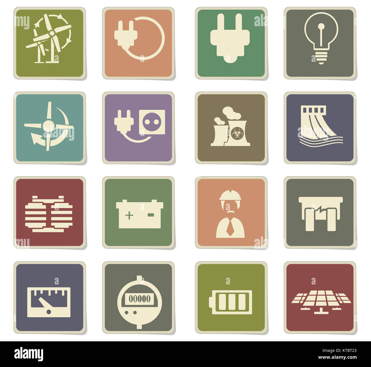 electricity icon set Stock Photo - Alamy