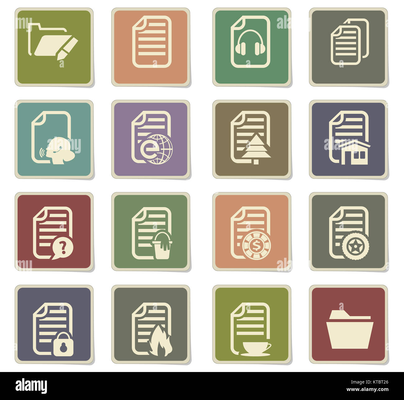 documents icon set Stock Photo - Alamy
