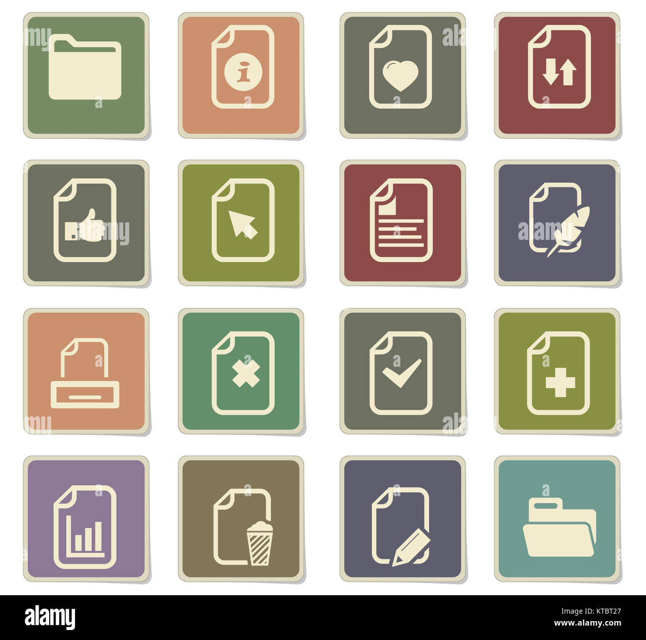 documents icon set Stock Photo - Alamy