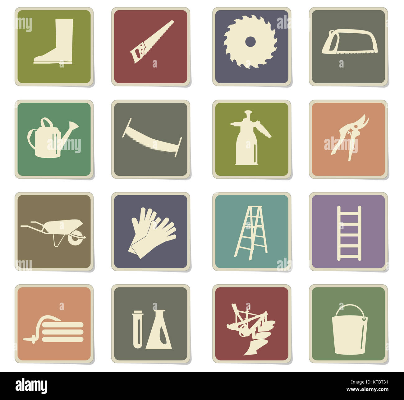 garden tools icon set Stock Photo - Alamy