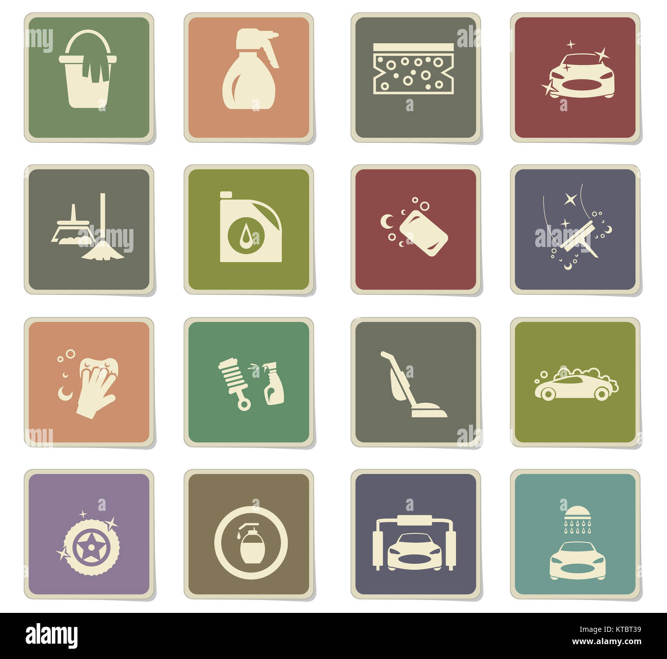 car washer icon set Stock Photo - Alamy