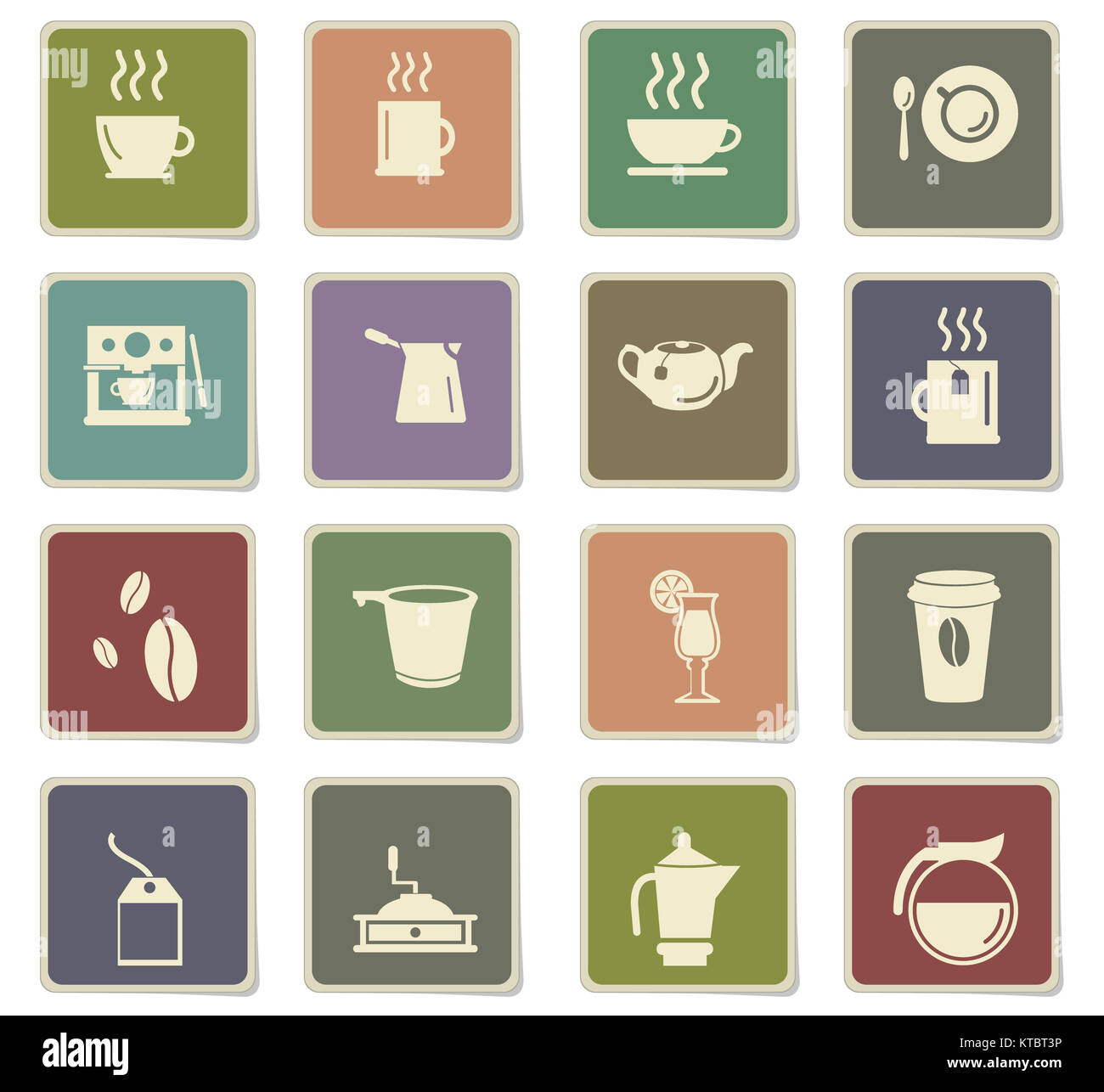 cafe icon set Stock Photo - Alamy