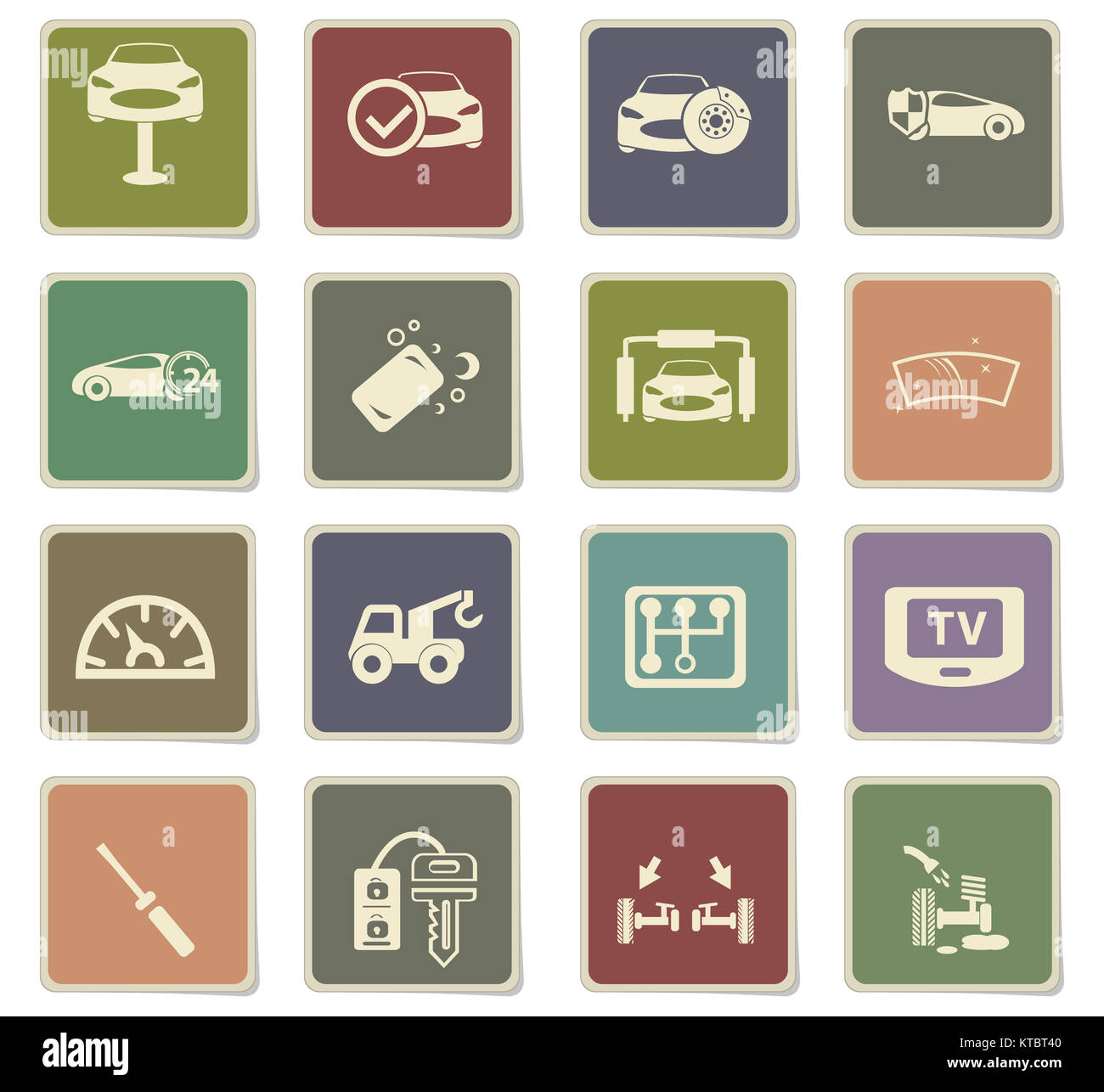 car shop icon set Stock Photo - Alamy