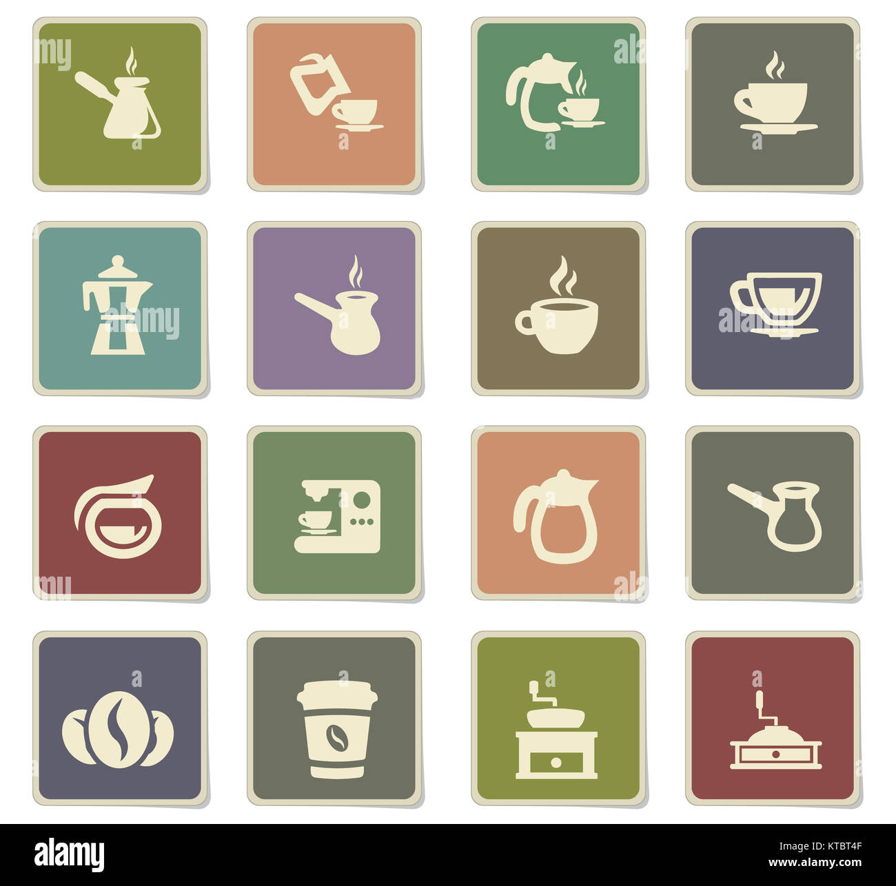 coffee icon set Stock Photo - Alamy