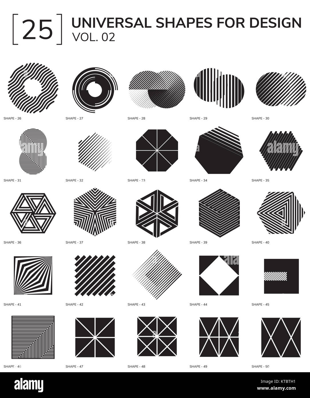 Pixel art shapes set hi-res stock photography and images - Alamy