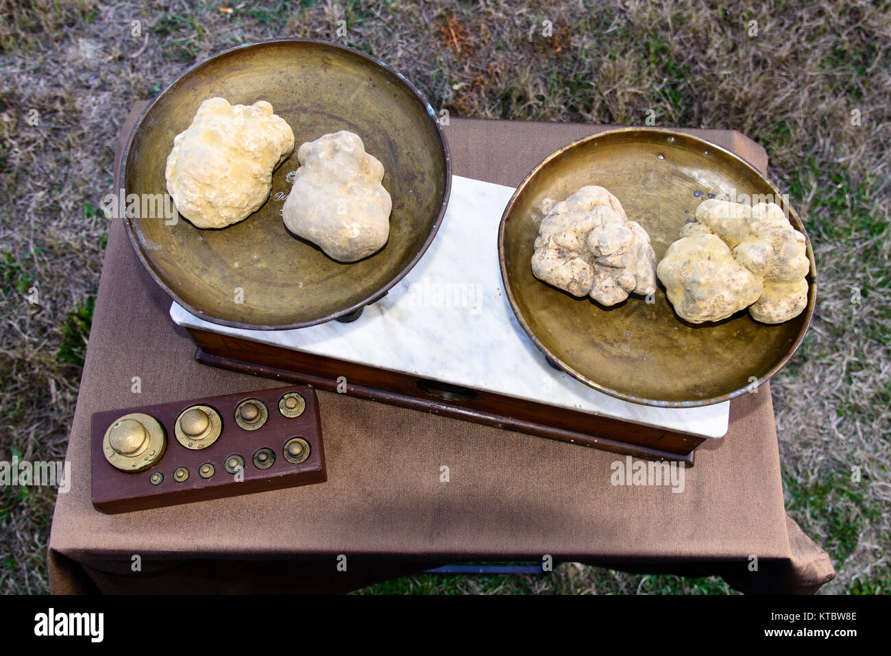 Some white truffles on the scales Stock Photo - Alamy