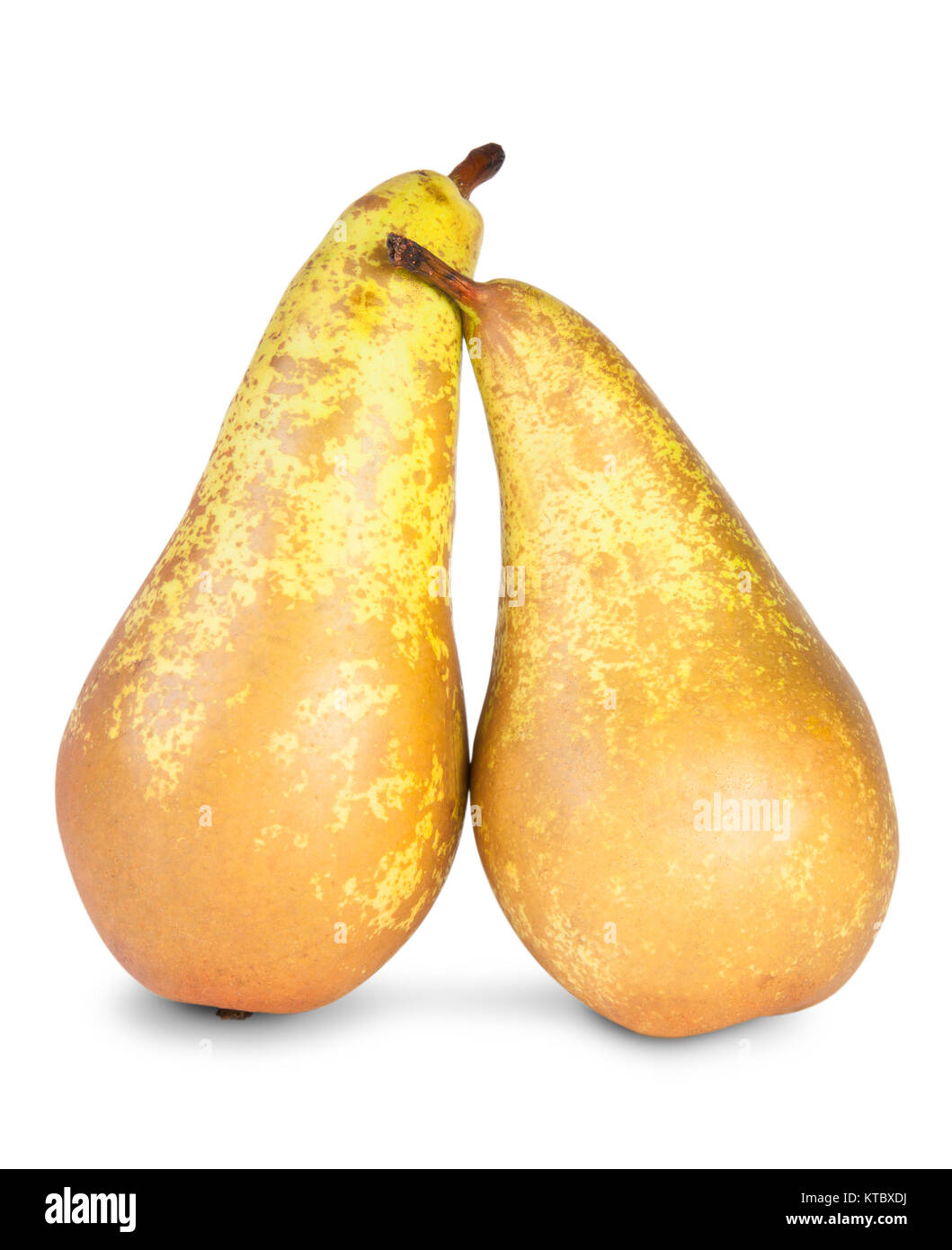 Two green sweet pears Cut Out Stock Images & Pictures - Alamy