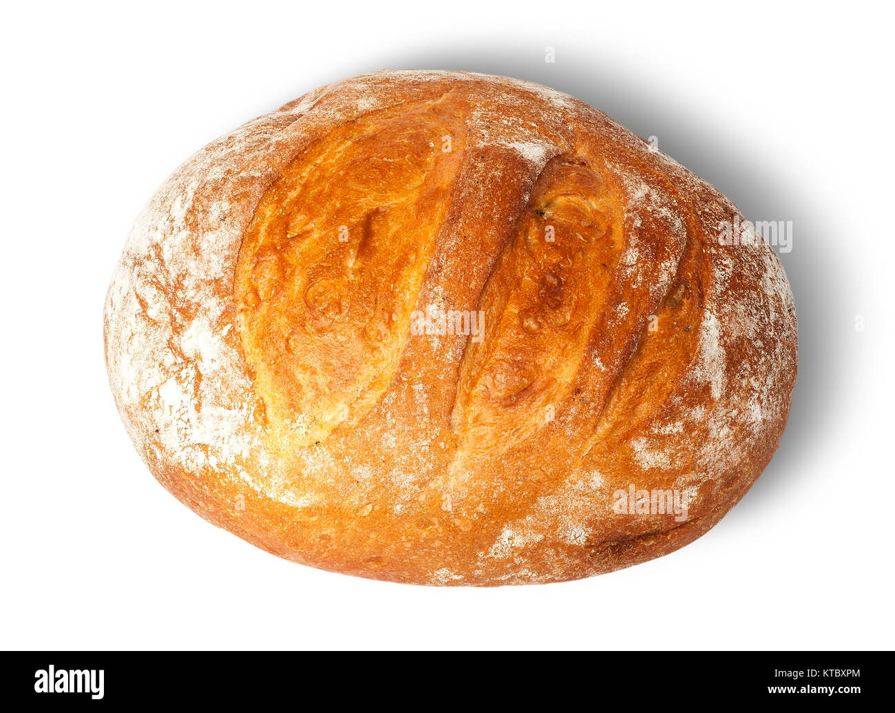 Loaf of white round bread Stock Photo - Alamy