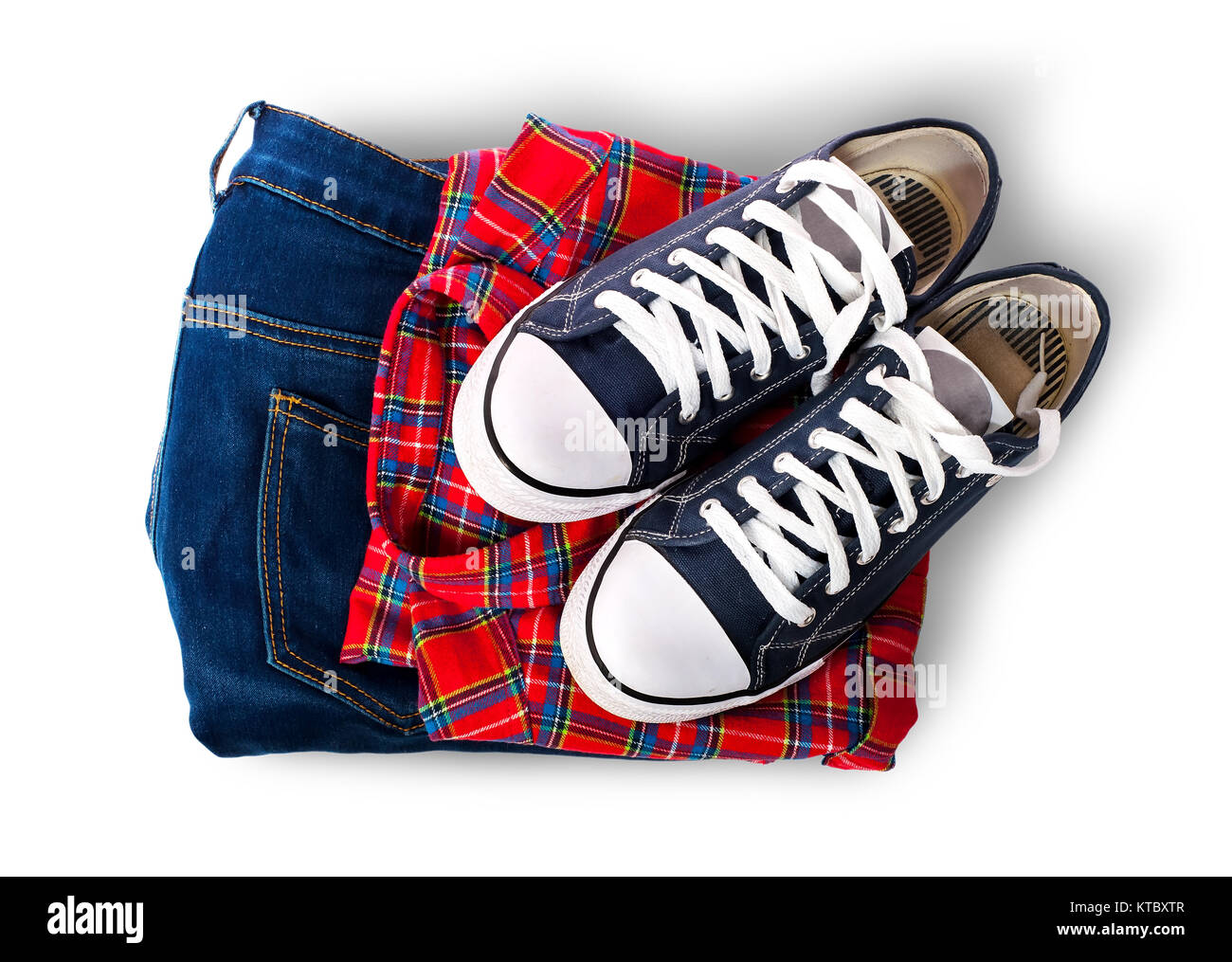 Shirt jeans and sports shoes Stock Photo - Alamy