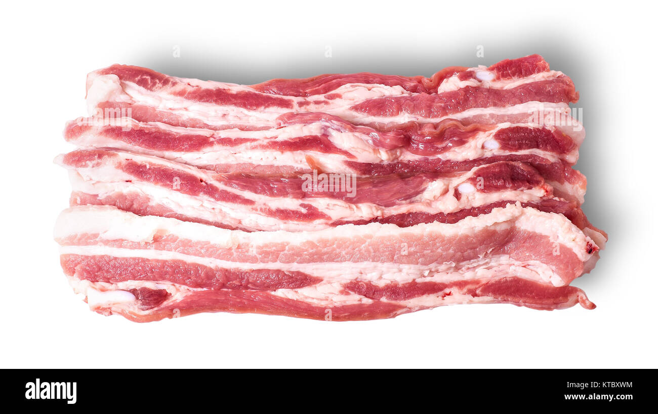 Several pieces of bacon stacked in layers Stock Photo - Alamy