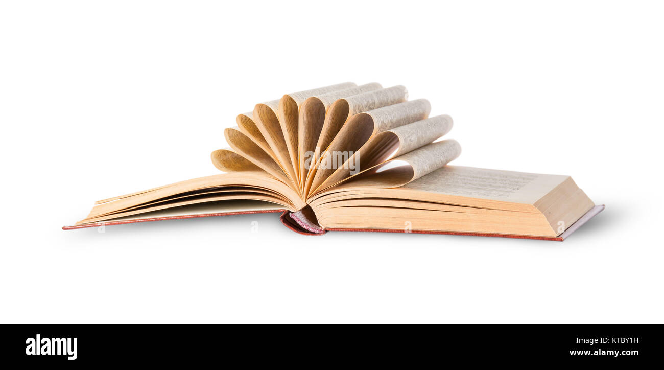 Open book with folded pages rotated Stock Photo - Alamy