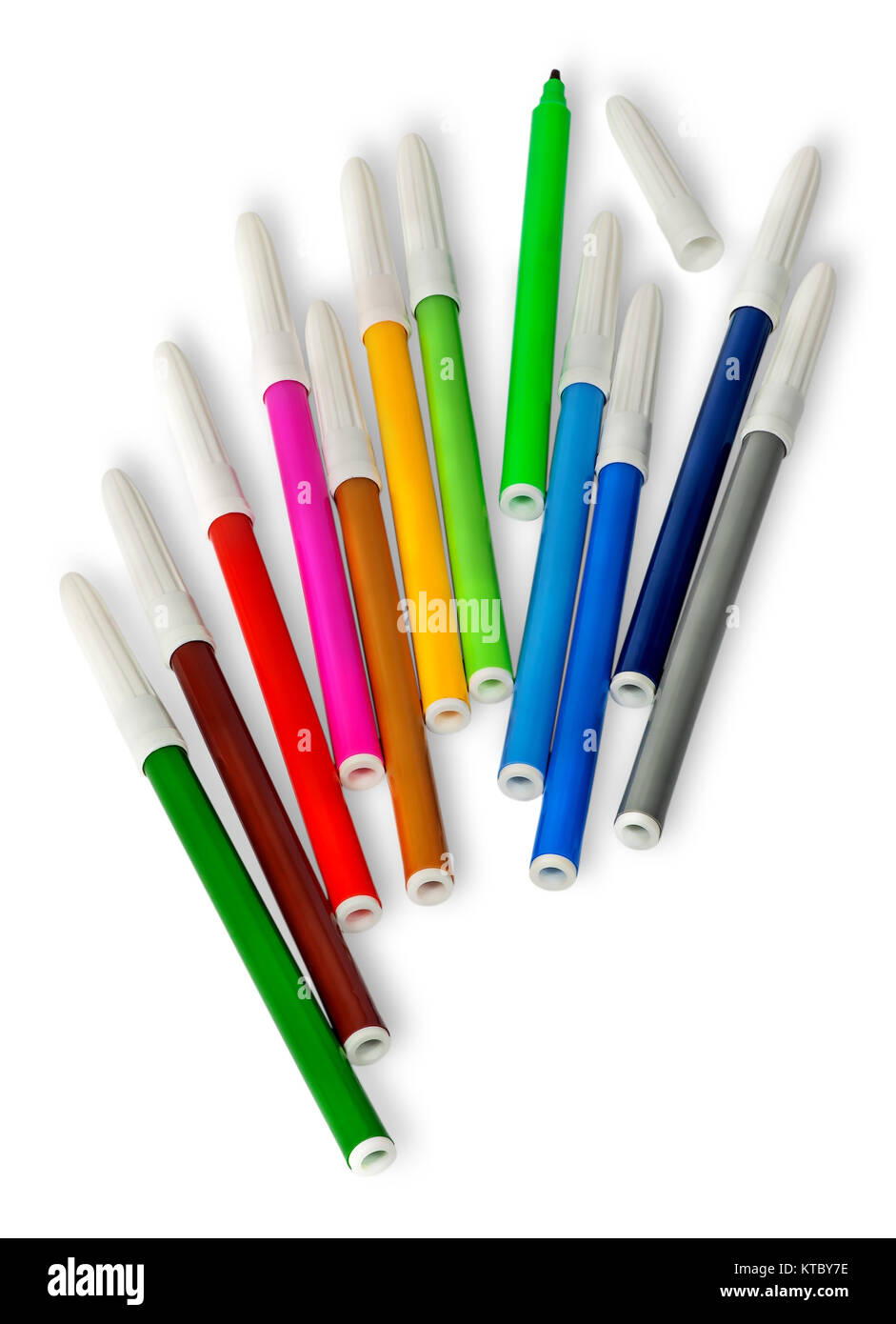 Scattered colored felt tip pens Stock Photo - Alamy