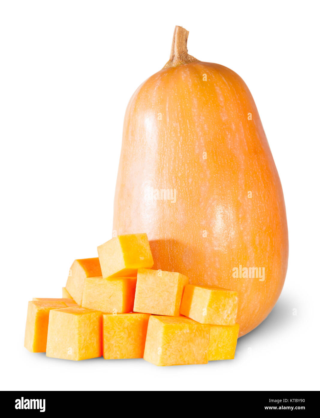 Pumpkin Entirely And Diced Stock Photo - Alamy