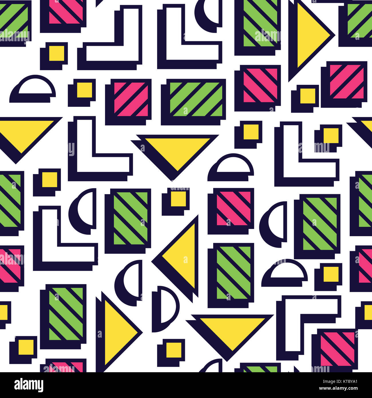 Seamless pattern in 90 80 style Stock Photo - Alamy