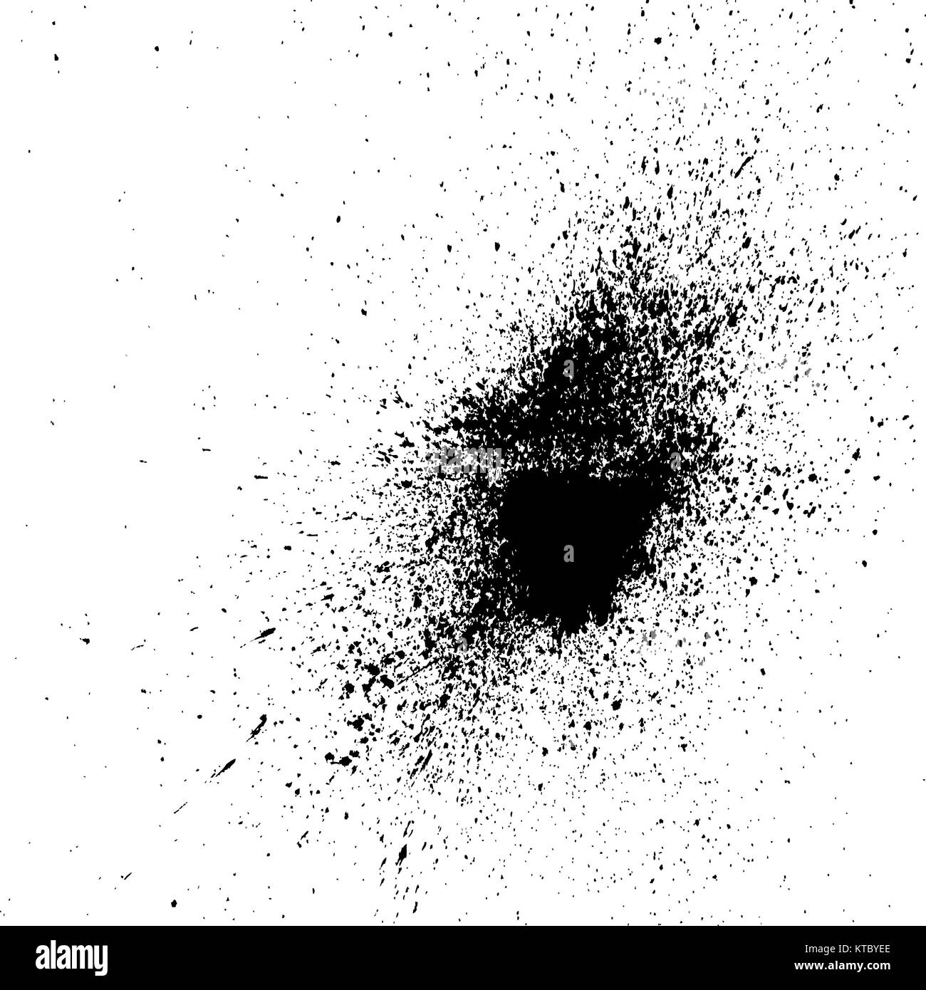 black explosion paint splatter. Small drops, spots isolated on w Stock ...
