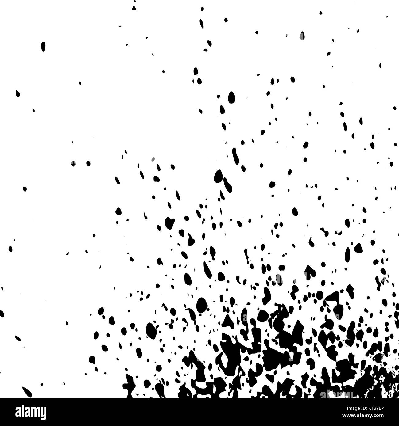 black explosion paint splatter. Small drops, spots isolated on w Stock ...