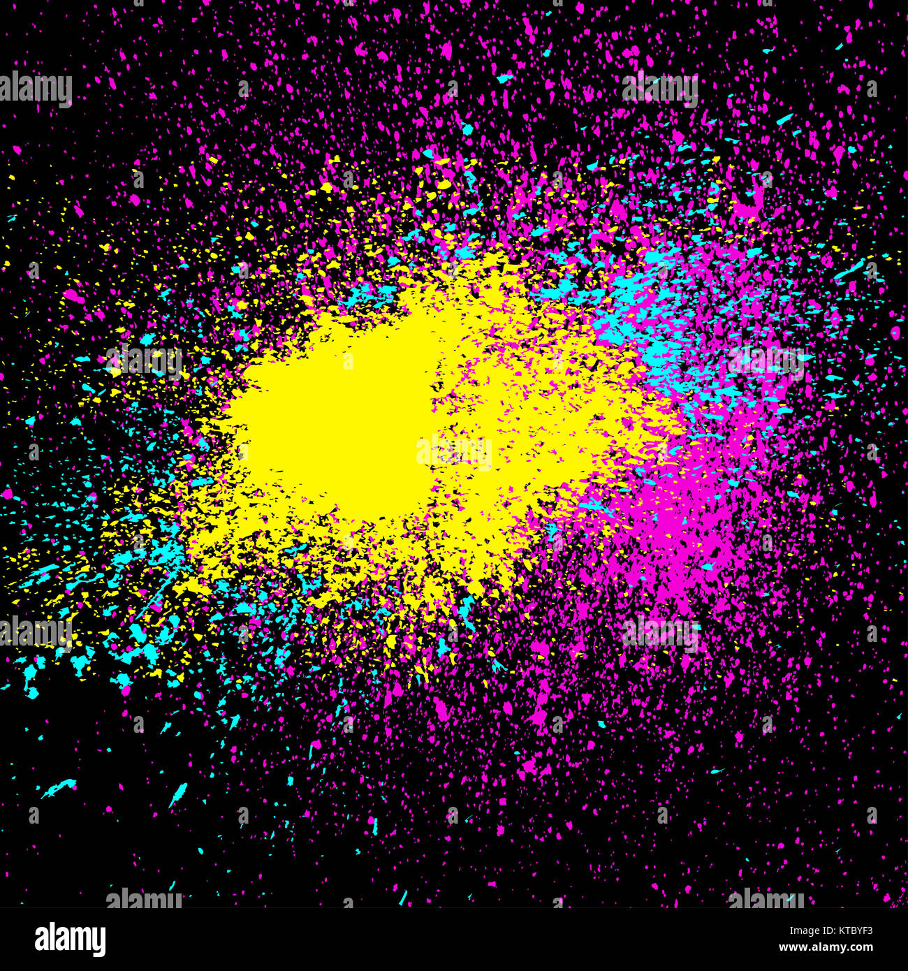 Colorful acrylic explosion paint splatter. Small drops, spots of Stock ...