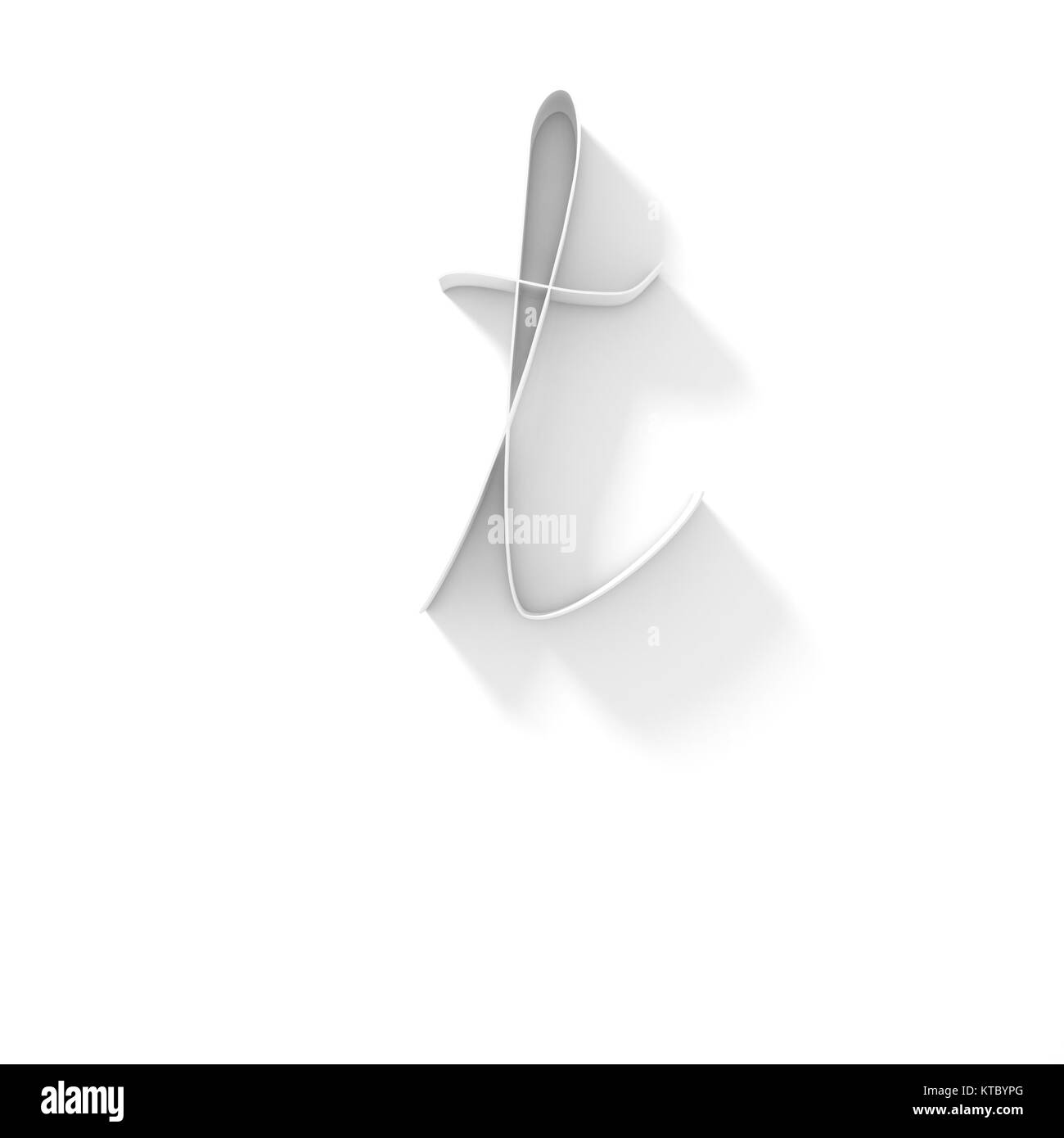 Long shadow handwritten font LETTER T 3D Stock Photo - Alamy
