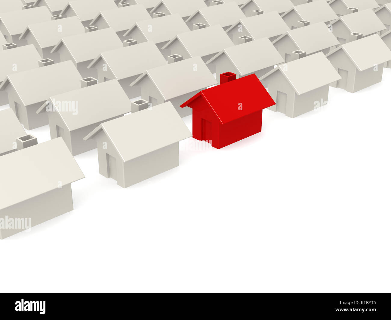 Red house selected in estate Stock Photo - Alamy