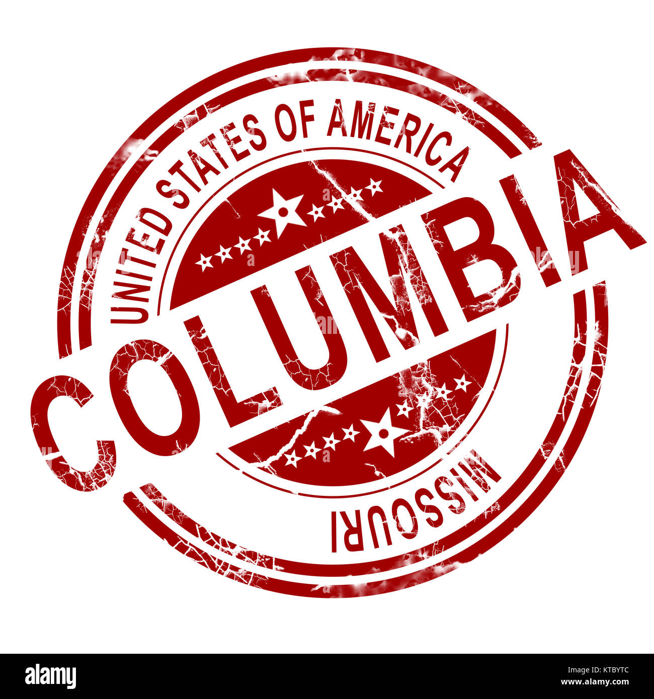 Columbia Missouri stamp with white background Stock Photo - Alamy