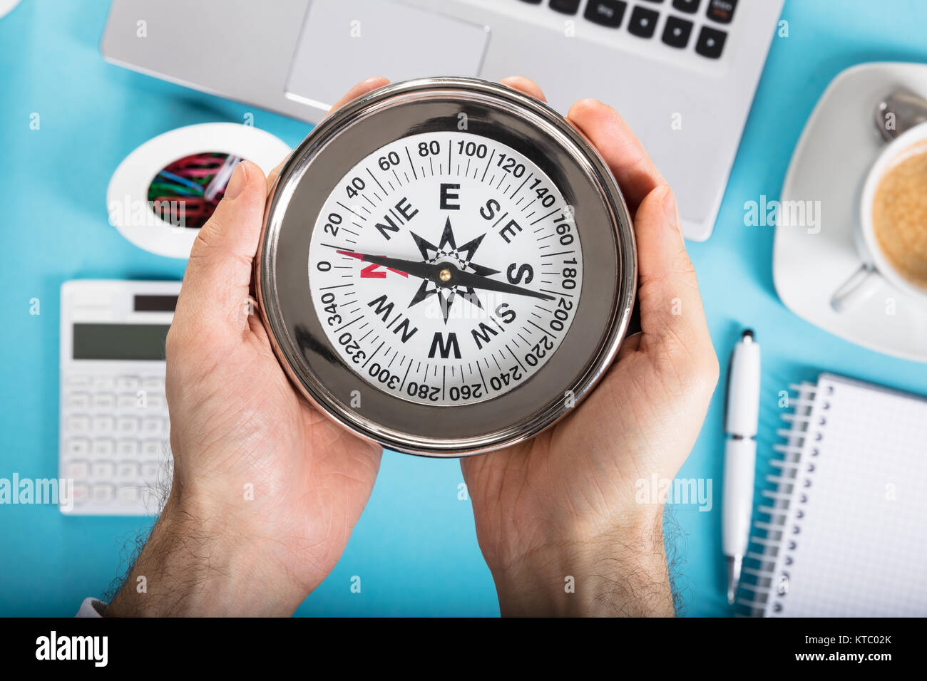 Person Holding Compass In Hand Stock Photo - Alamy