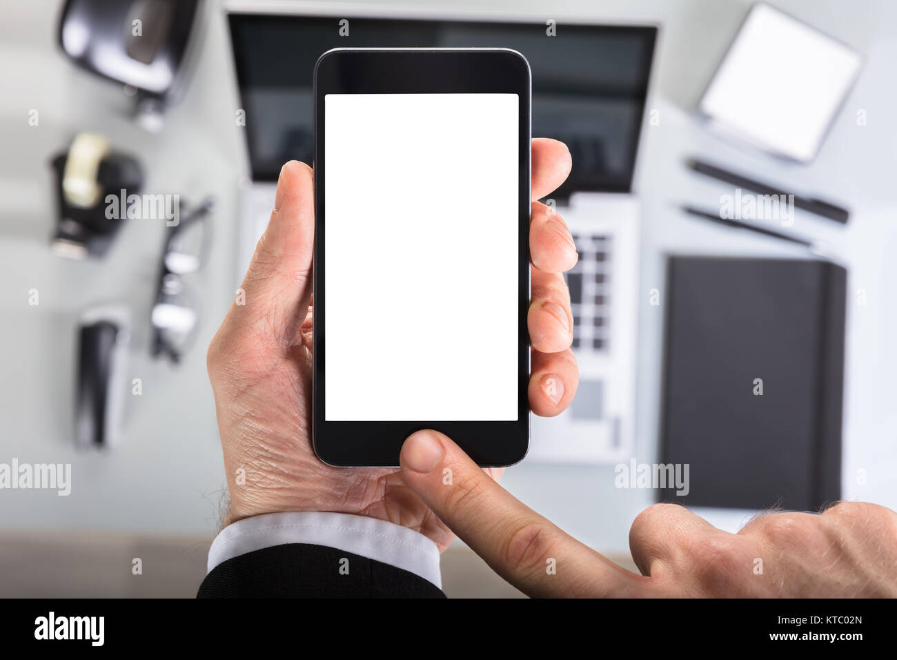 Hand Showing Smart Phone Screen Stock Photo - Alamy
