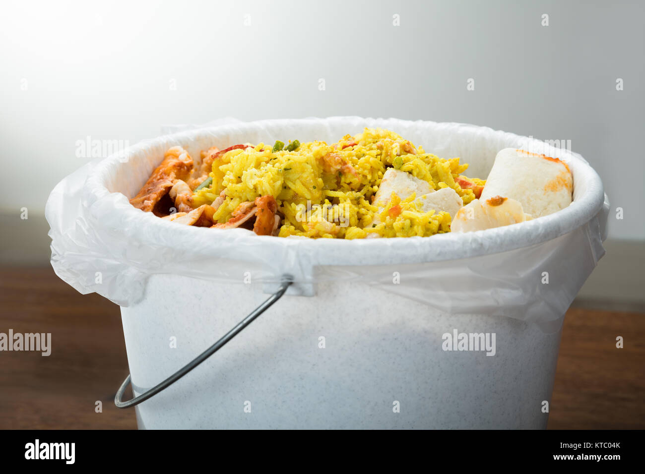 Leftover Food In Trash Bin Stock Photo - Alamy