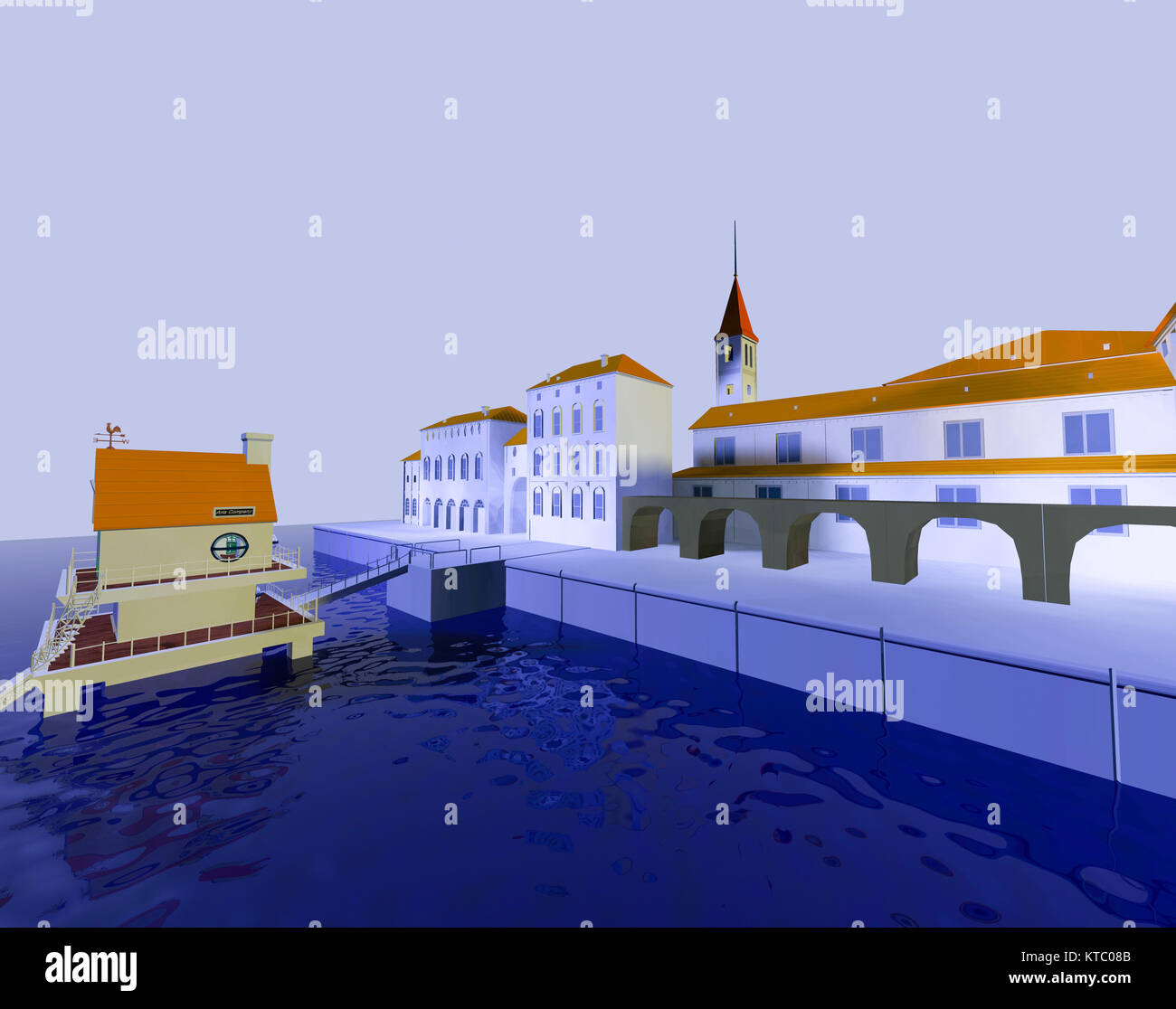 port city on the quay Stock Photo - Alamy