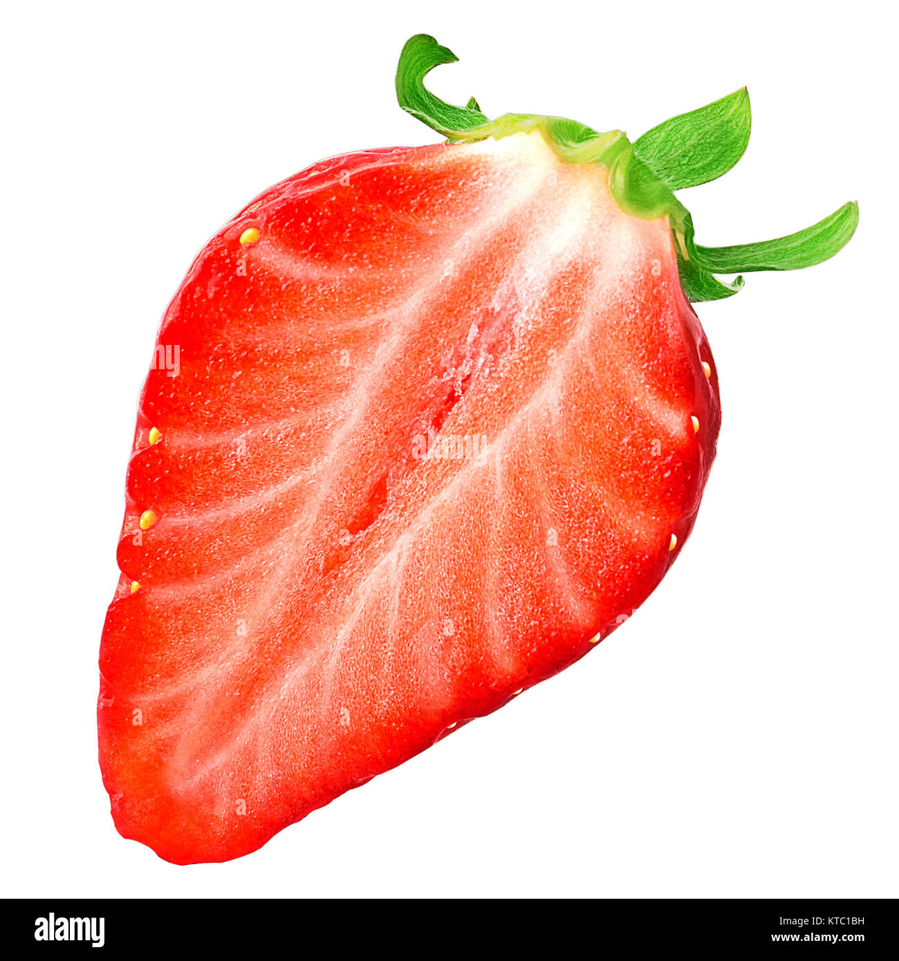 Half strawberry isolated on white Stock Photo - Alamy