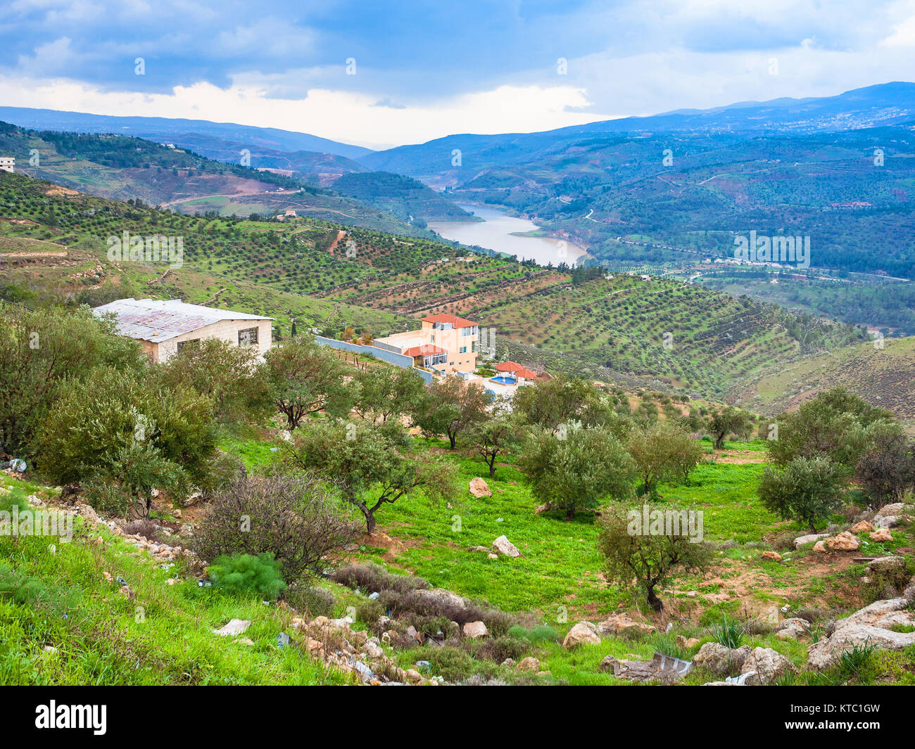 rural landscape in valley Zarga River in Jordan Stock Photo - Alamy