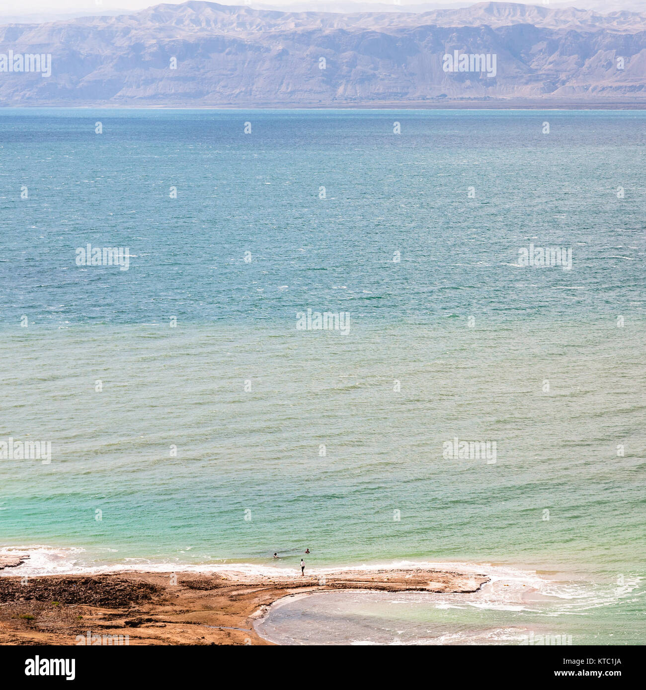 above view of waterfront of Dead Sea in morning Stock Photo - Alamy