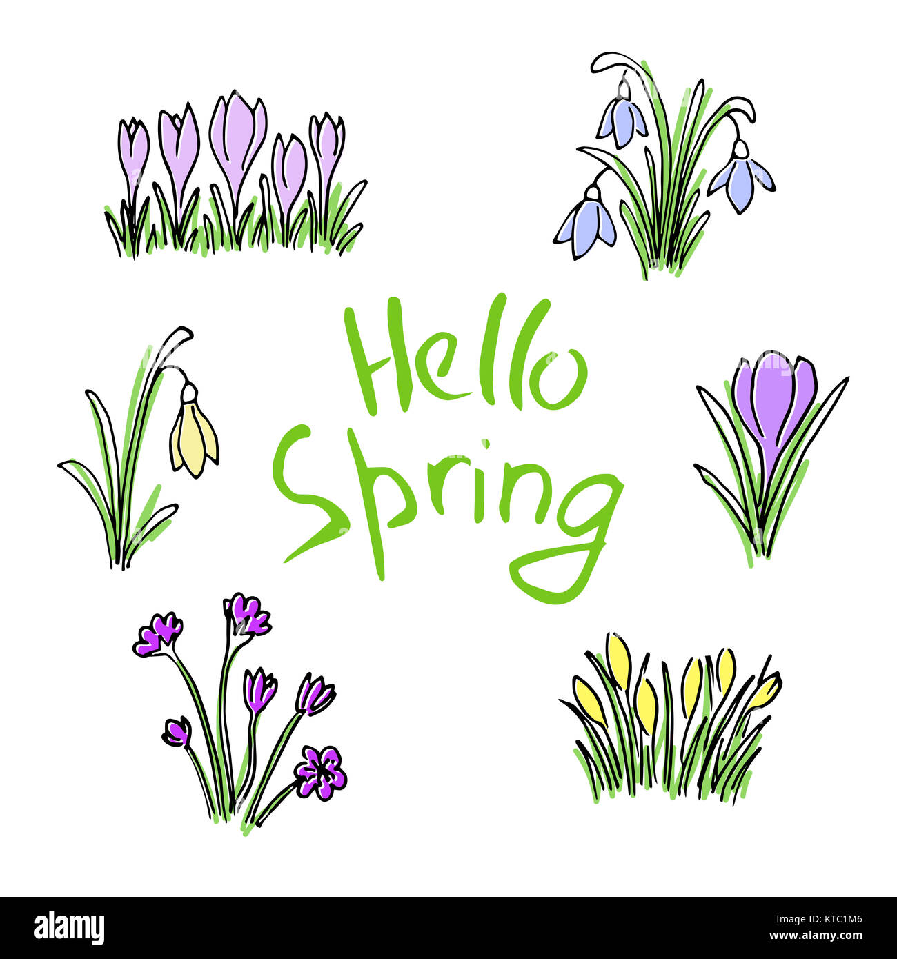 Spring time hand lettering Cut Out Stock Images & Pictures - Alamy