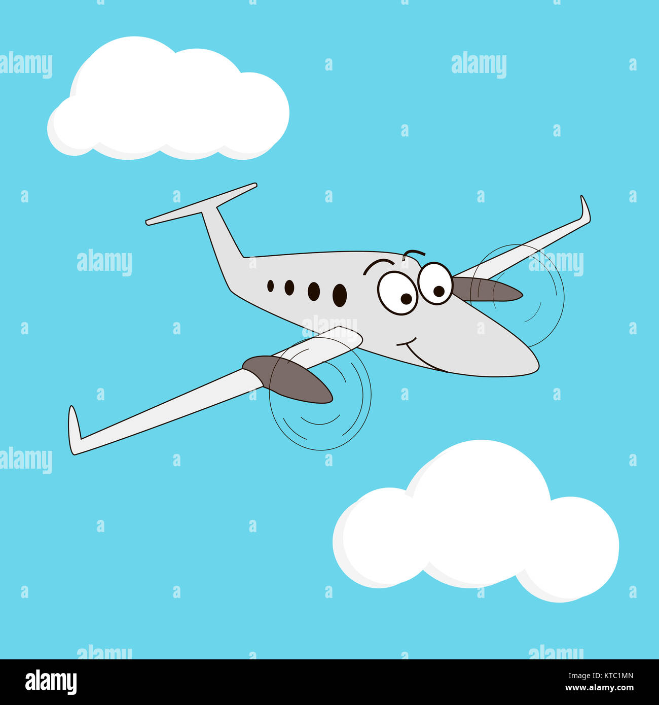 Cartoon style smiling airplane Stock Photo - Alamy