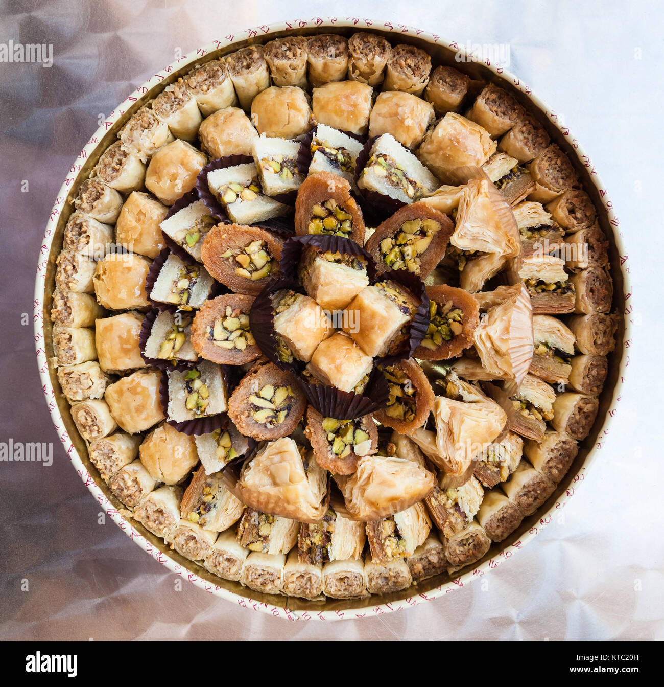 above view of various sweet pastry baklava Stock Photo - Alamy