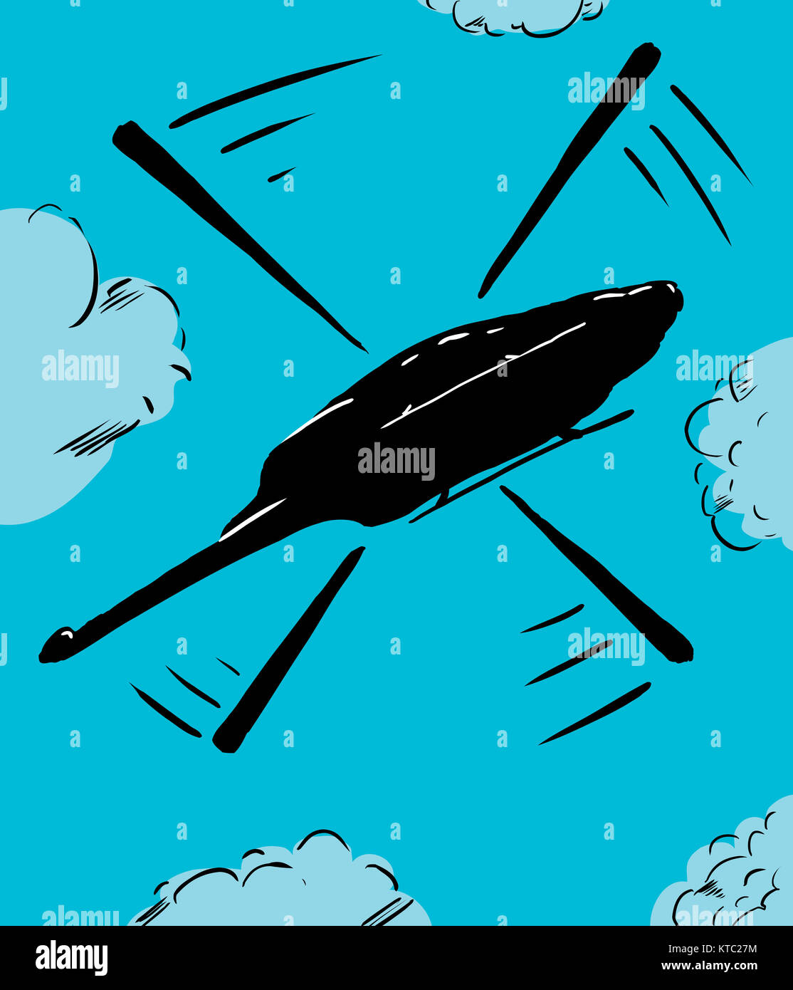 Helicopter in flight cartoon Stock Photo - Alamy