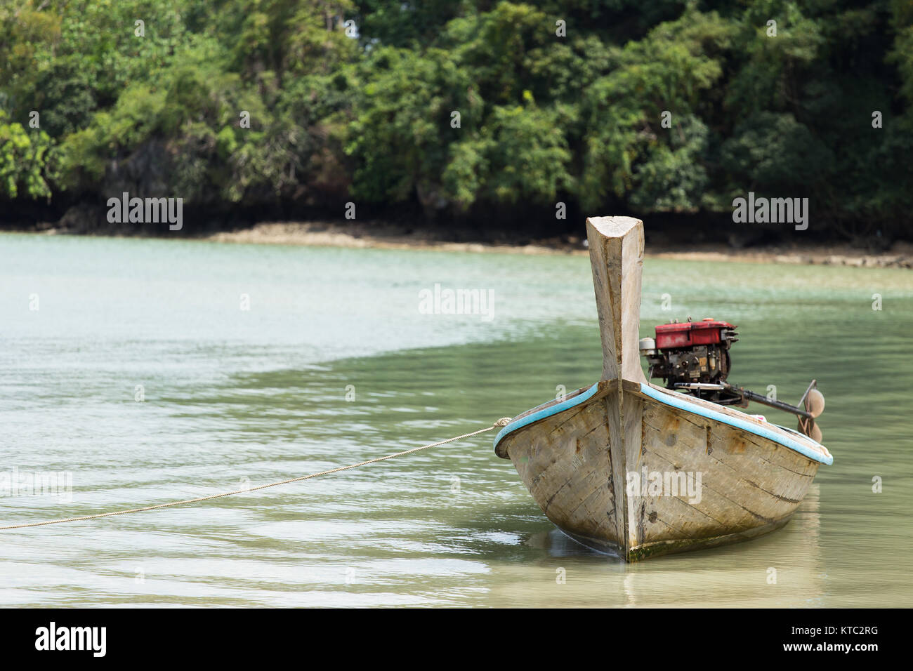 Long boat and tropical beach Stock Photo - Alamy