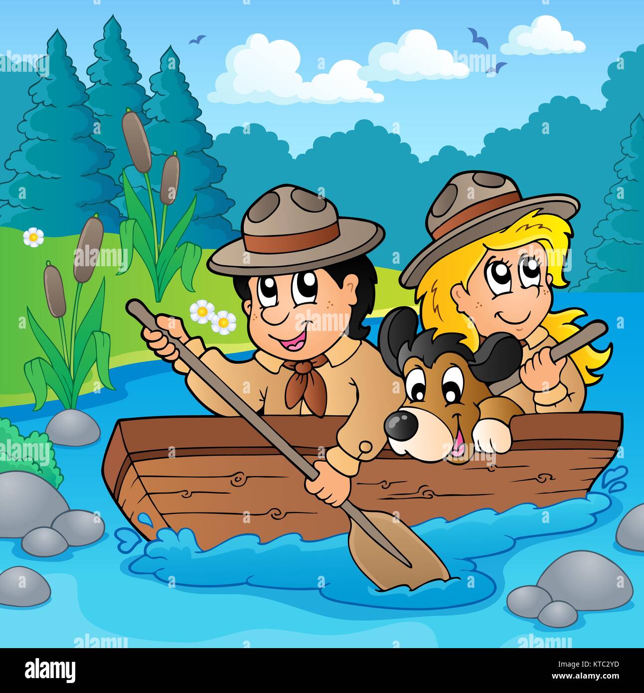 Water scouts on river Stock Photo - Alamy