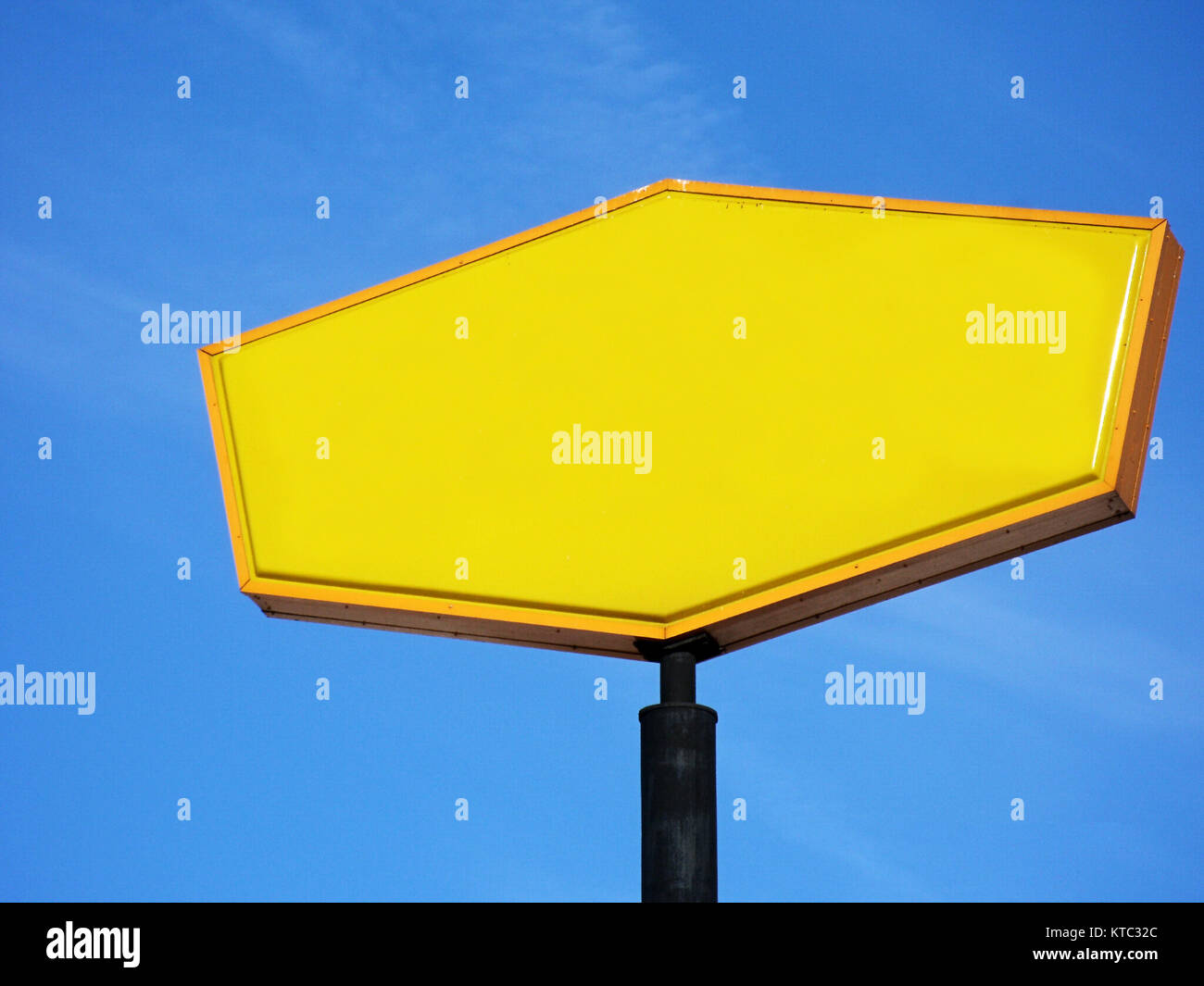 plaque signboard blue sky billboard yellow Stock Photo - Alamy