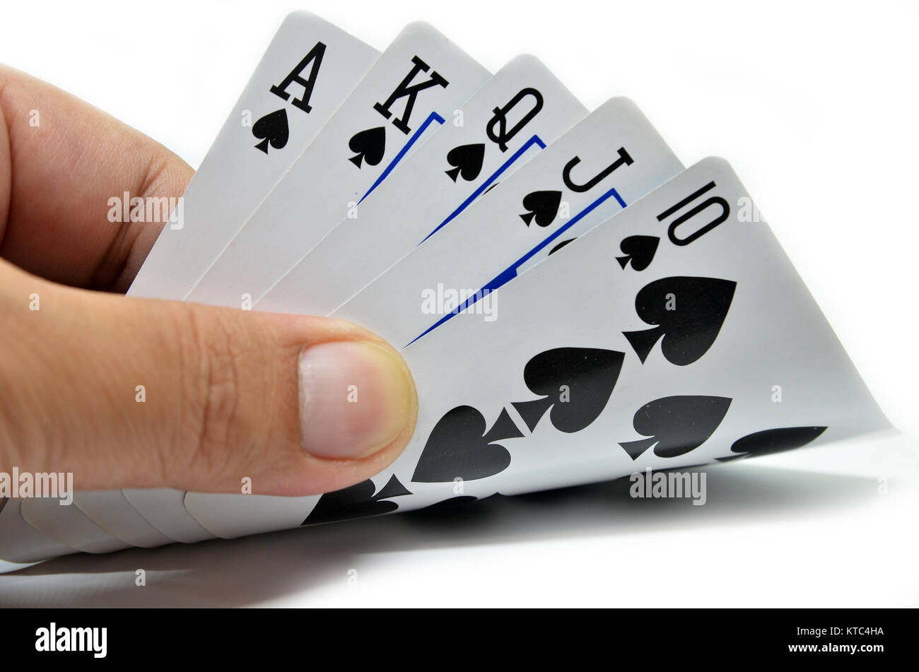 Royal flush of spade Stock Photo - Alamy