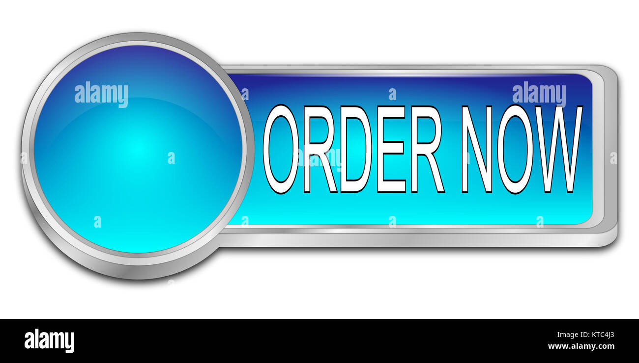 blue Order now dash Button - 3D illustration Stock Photo - Alamy