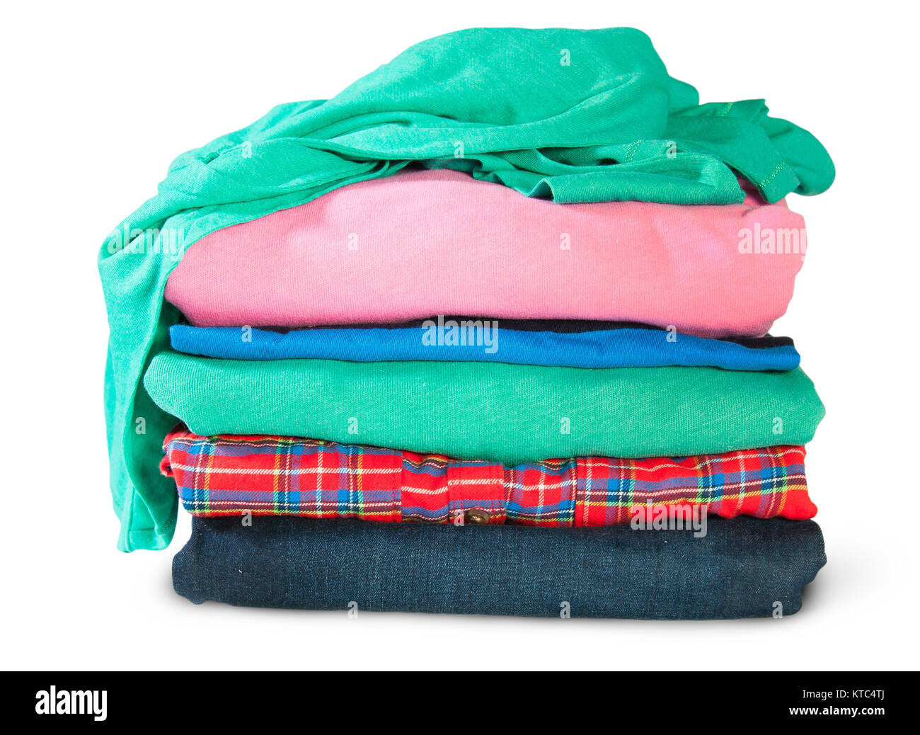 Stacked And Crumpled Clothes Stock Photo - Alamy