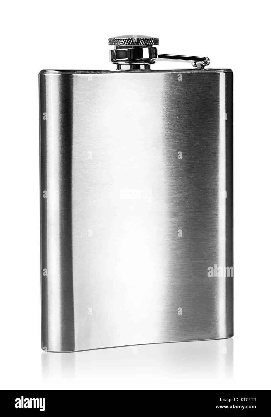 Stainless steel hip flask rear view Stock Photo - Alamy