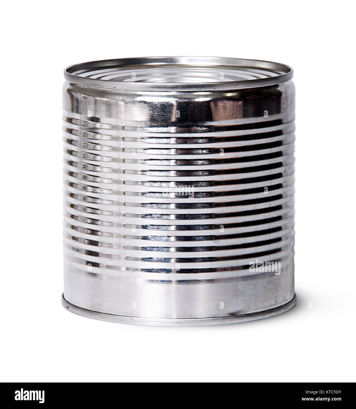 Silver shiny steel can Cut Out Stock Images & Pictures - Alamy