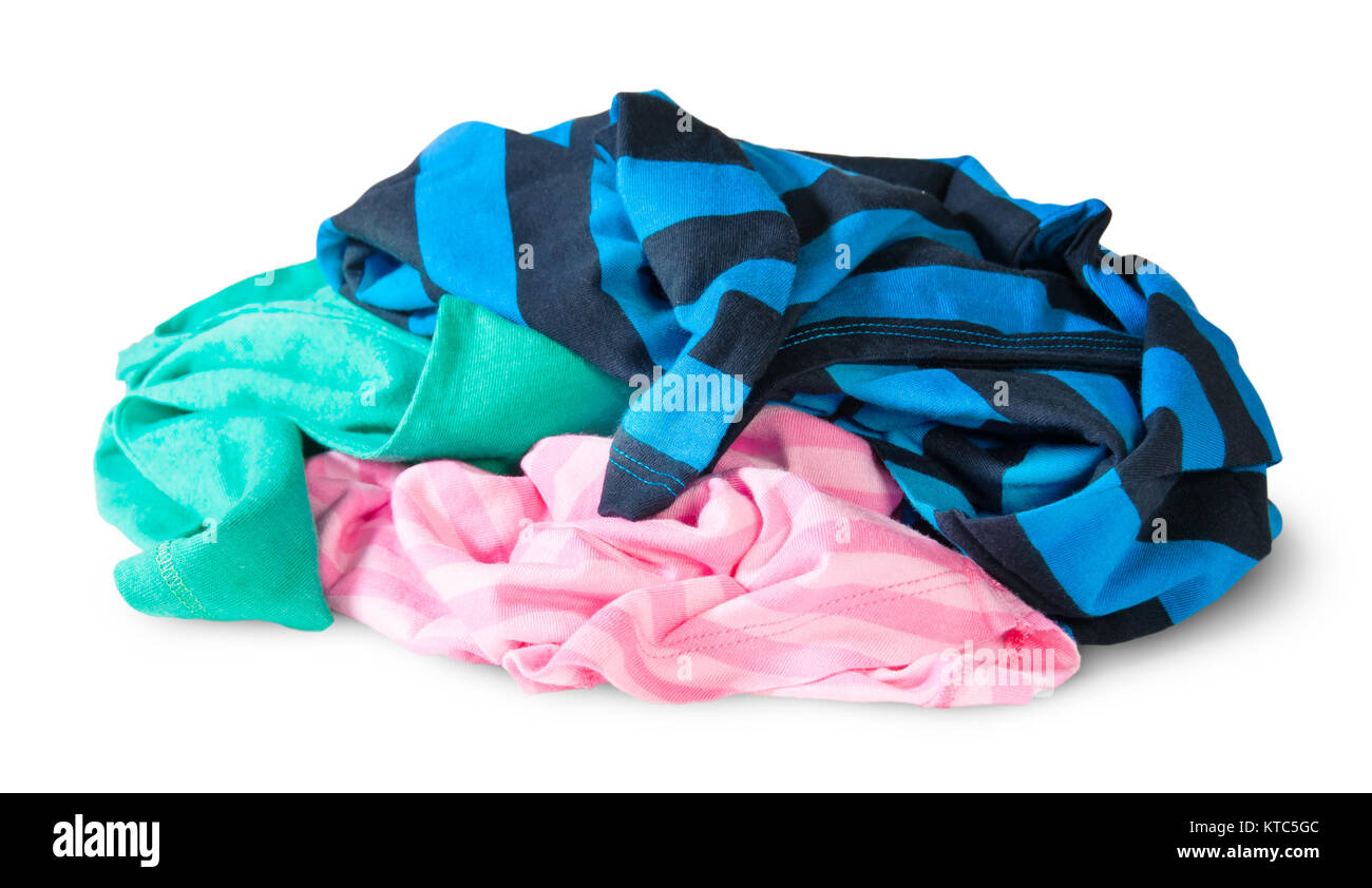 Heap Of Crumpled Colourful Clothes Stock Photo - Alamy