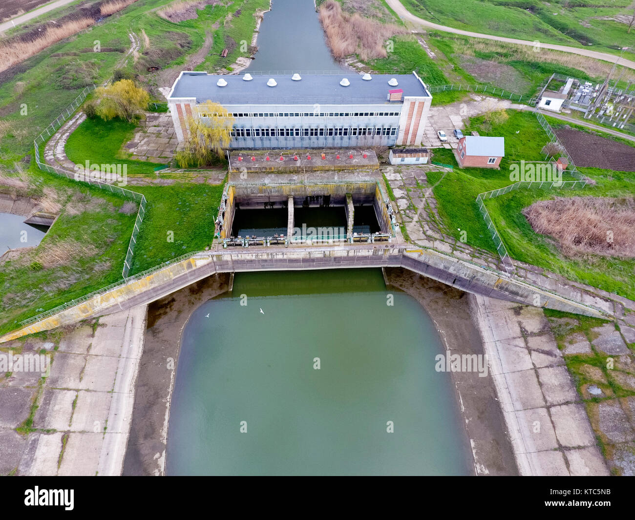 Water pumping station of irrigation system of rice fields. View Stock ...