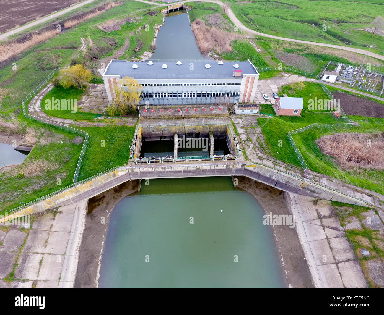 Water pumping station of irrigation system of rice fields. View Stock ...