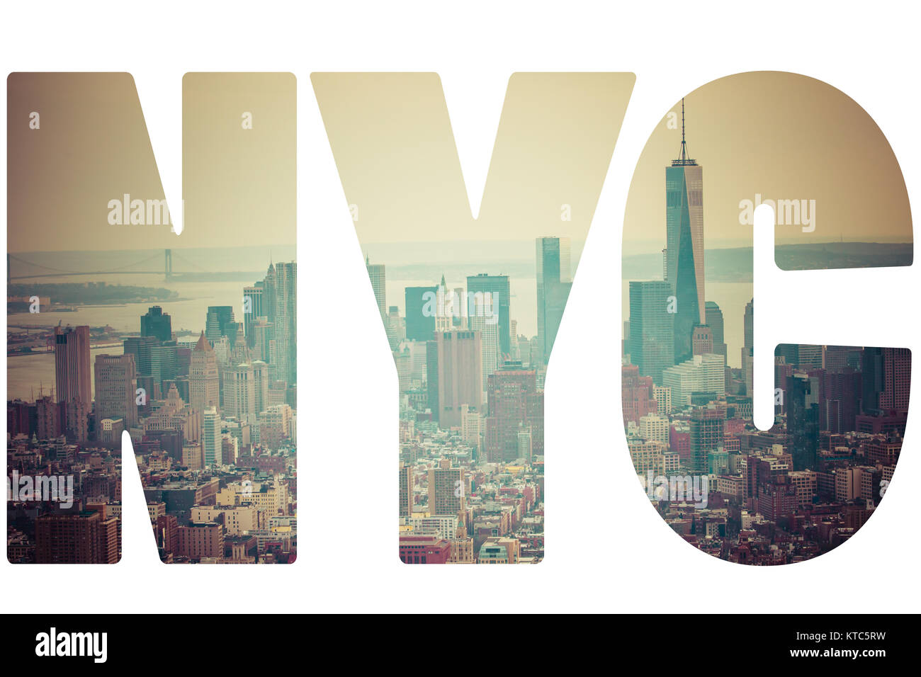 Word NYC Manhattan skyline at sunset, New York City Stock Photo - Alamy