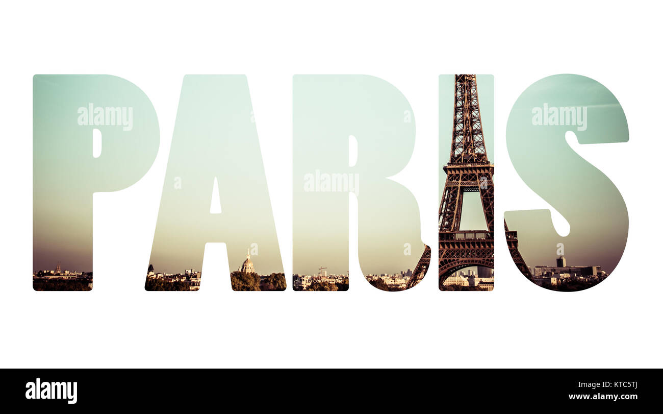 Paris word eiffel tower hi-res stock photography and images - Alamy