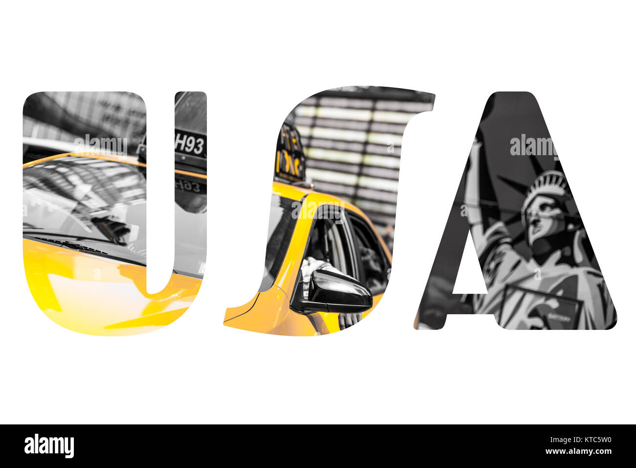 Yellow taxi street in Cut Out Stock Images & Pictures - Alamy